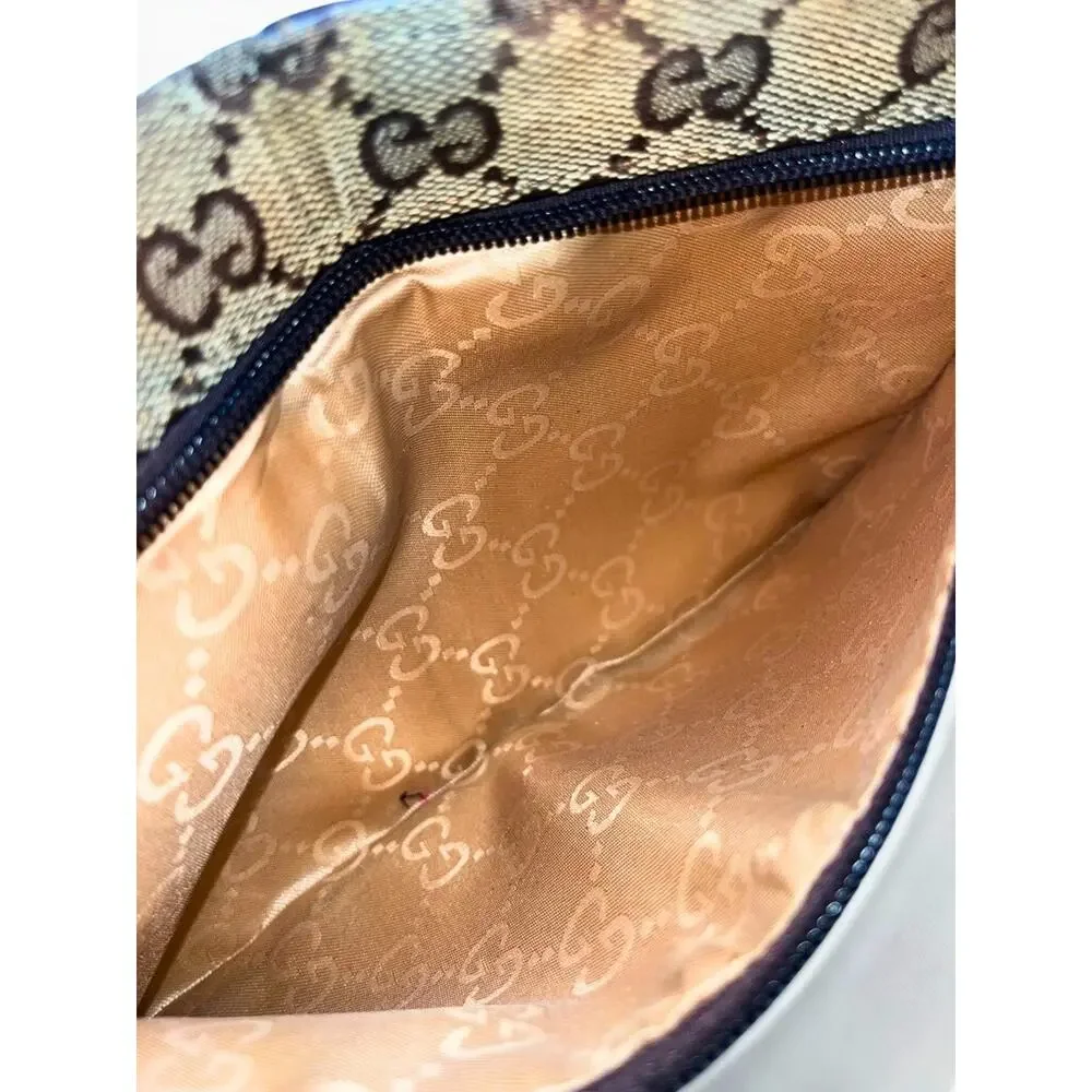 Gucci | Bags | Gucci Gg Canvas X Leather Beige Brown Waist Bag Belt Bag ...